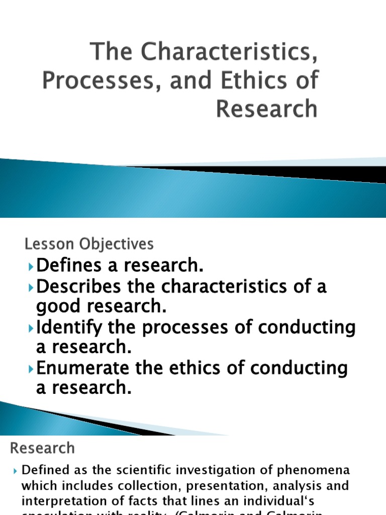 LESSON 3 Characteristics, Processes and Ethics of Research | PDF | Scientific Method | Inquiry