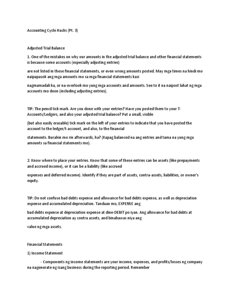 Accounting Cycle Hacks Pt. 3 | PDF | Expense | Cost Of Goods Sold