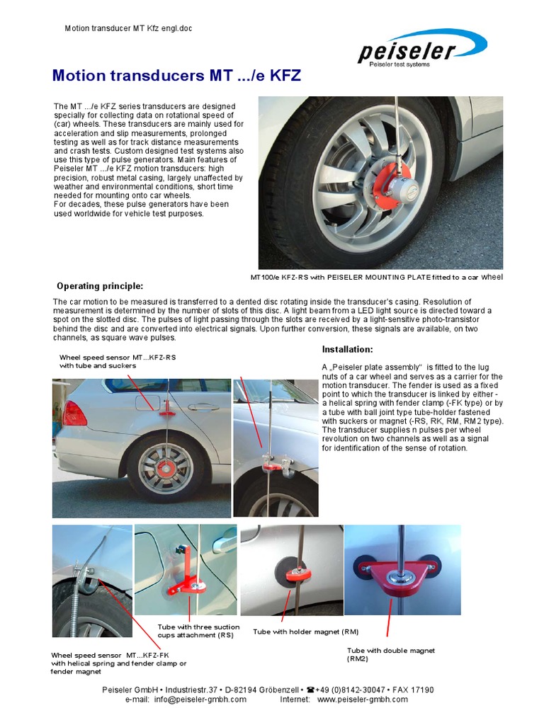 Motion Transducer MT KFZ Installation Guide | PDF | Vacuum Tube ...