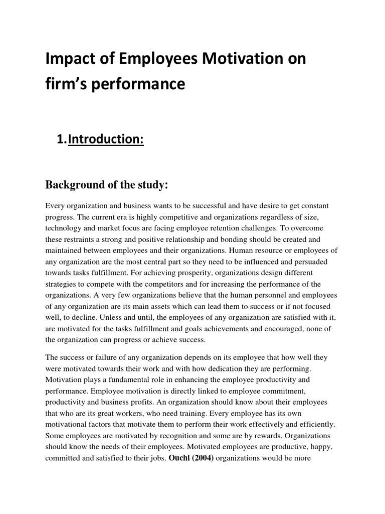 Impact of Employees Motivation On Firm | PDF | Motivation | Motivational