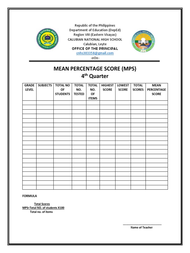 Mps Form | PDF