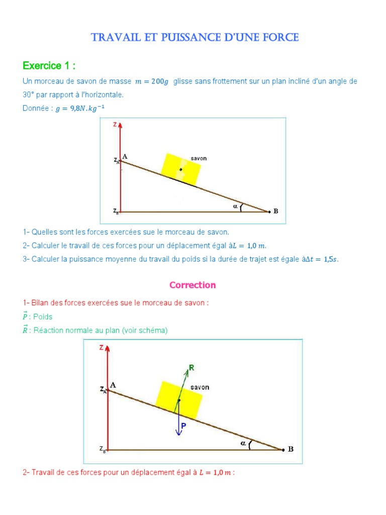 Travail Et Puissance | PDF | Poids | Obliger