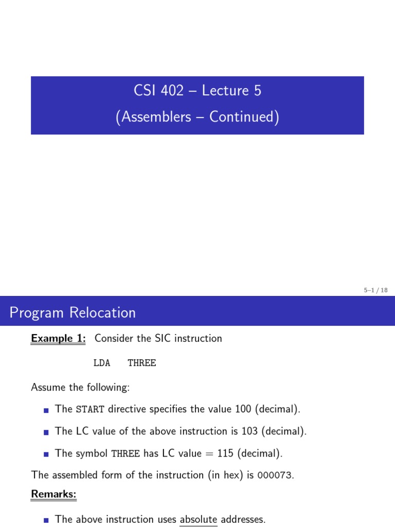 Lect 05 | PDF | Assembly Language | Computer Science Lect 05 | PDF | Assembly Language | Computer Science