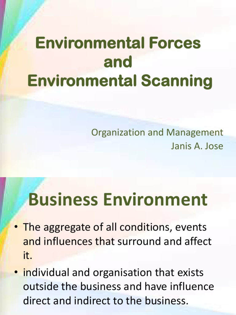 Environmental Forces and Environmental Scanning: Organization and ...