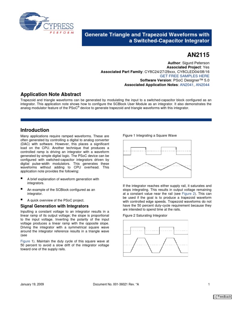 Triangular Wave Generation Using PSOC | PDF | Modulation | Analogue Electronics