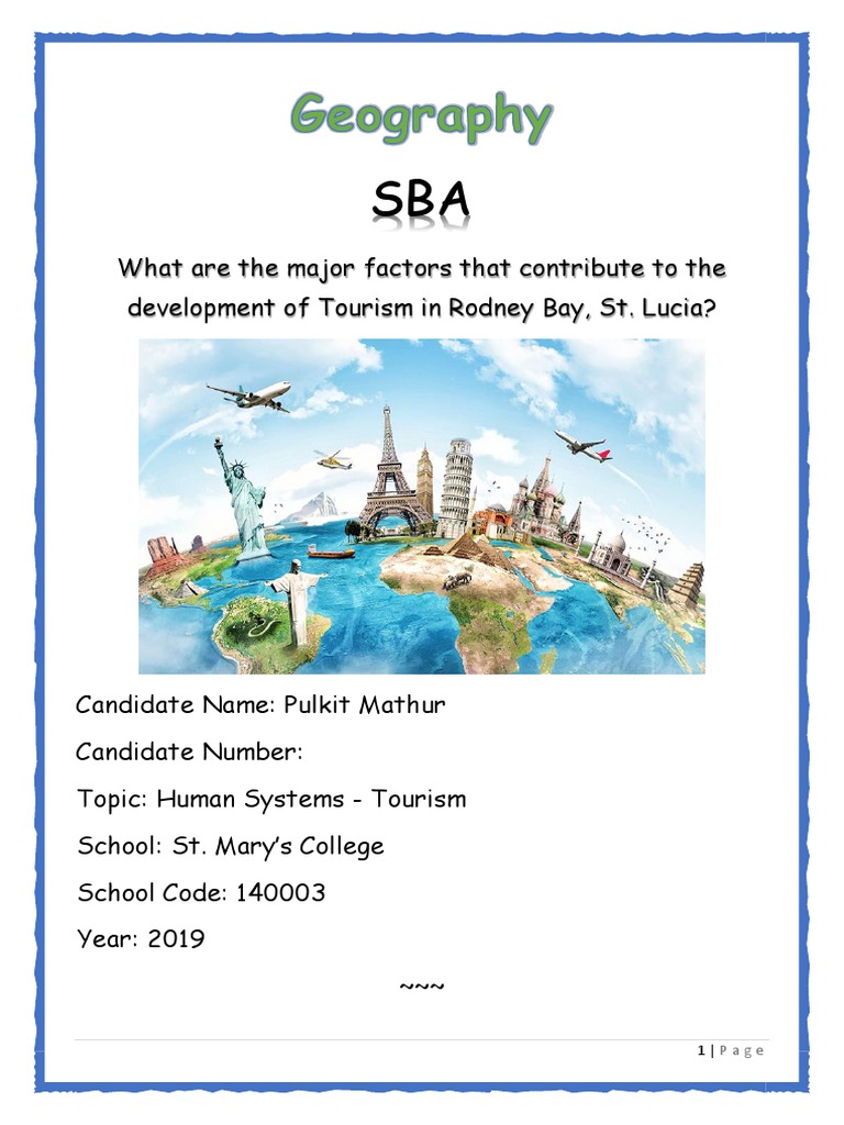 Geography Form 4 SBA | PDF | Tourism | Business
