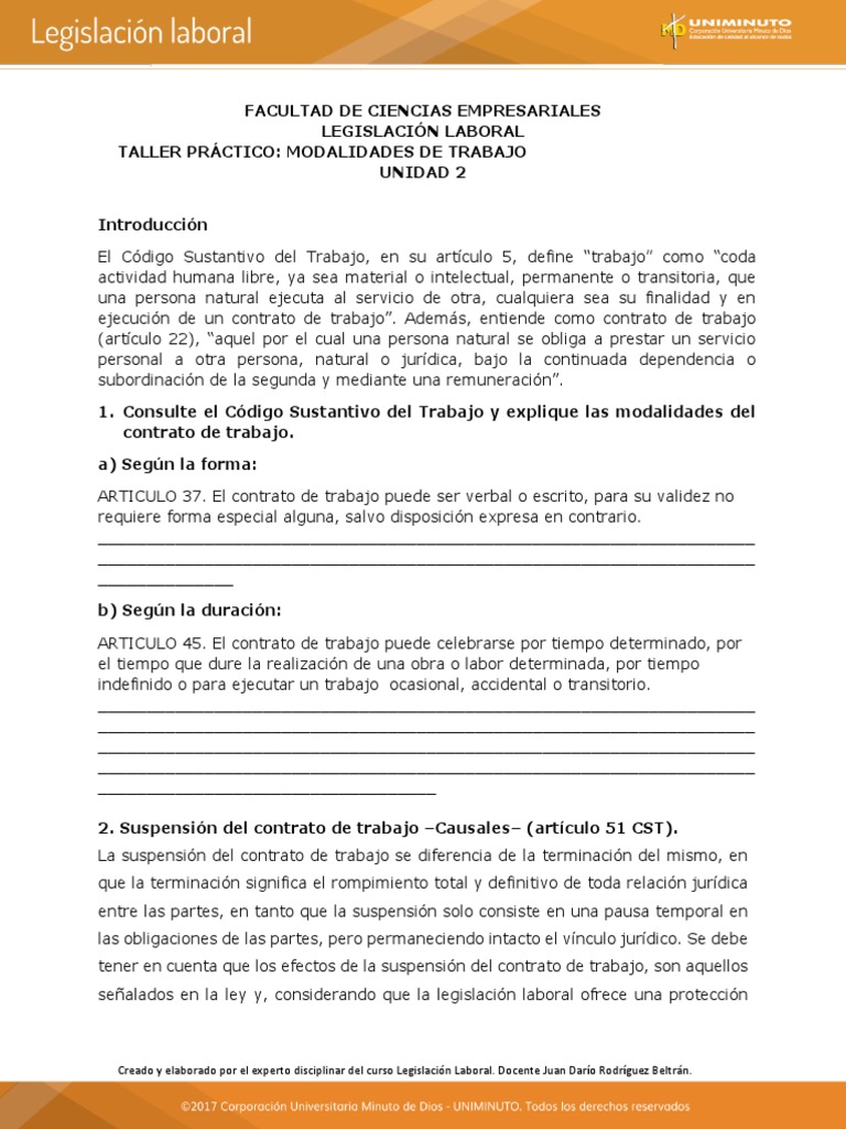 Contrato de Trabajo. | PDF | Derecho laboral | Instituciones sociales