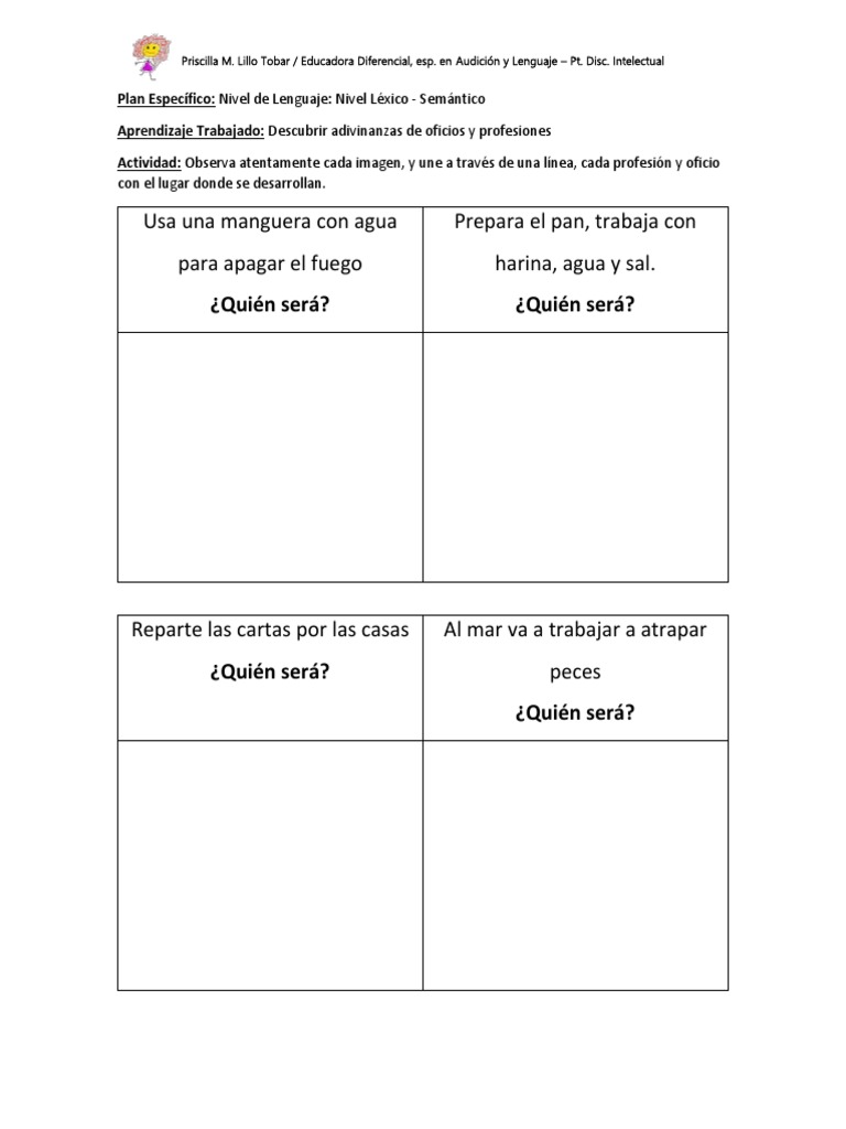 Adivinanzas Oficios y Profesiones-1 | PDF