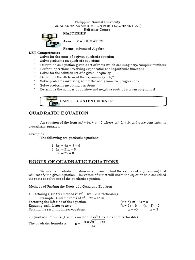 Advanced Algebra | PDF | Quadratic Equation | Inequality (Mathematics)