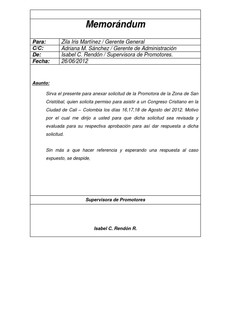 Memos Internos | PDF