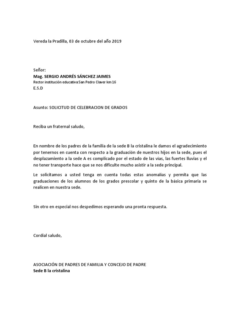 Carta Al Rector | PDF