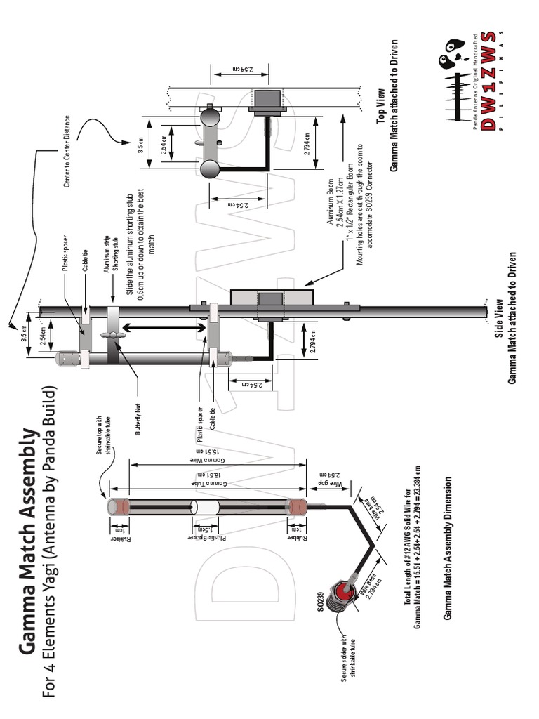 Gamma Match Yagi 4 Elements | PDF | Wire | Electricity