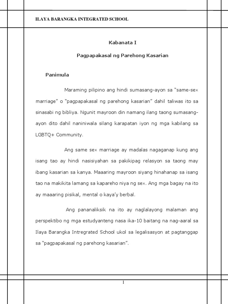 Thesis in Tagalog | PDF