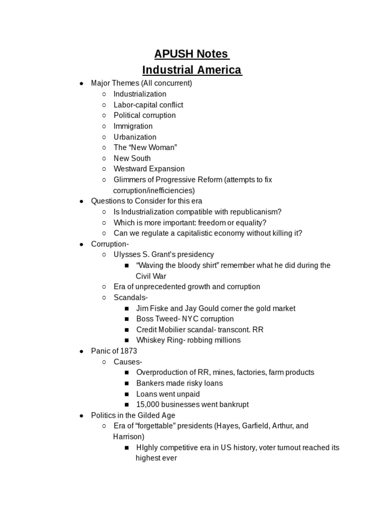 APUSH Notes Gilded Age Notes | PDF | Native Americans In The United ...