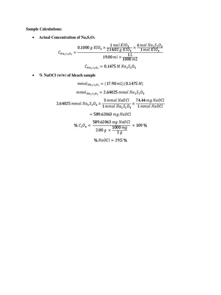 Sample Calculation | PDF