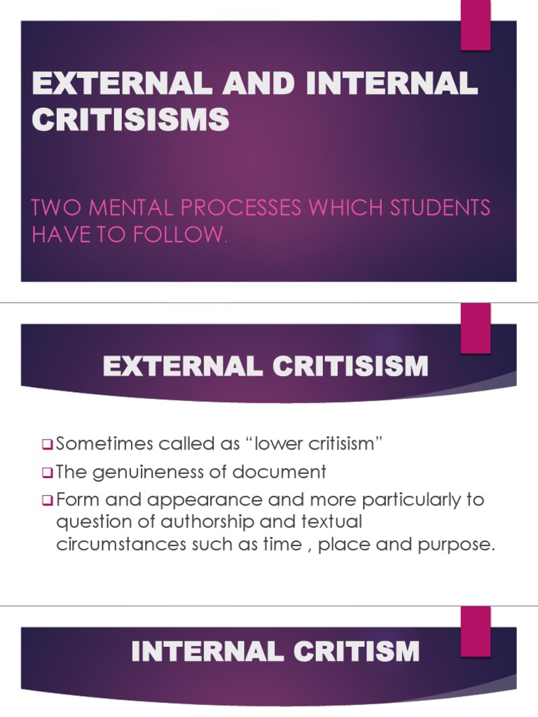 External and Internal Critisisms | PDF | Philosophy