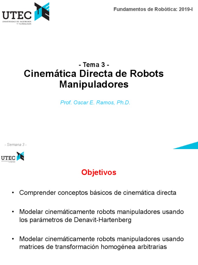 3 Cinematica Directa Manipuladores | PDF | Cinemática | Ciencia computacional