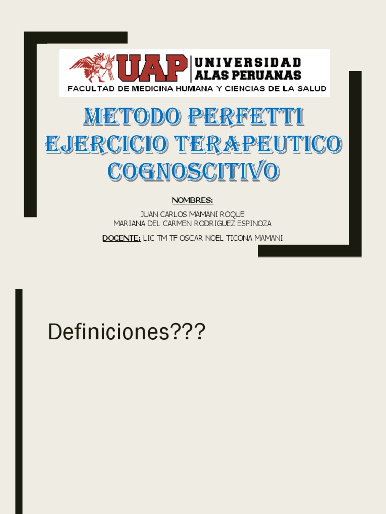 Metodo Perfetti | PDF | Terapia física | Aprendizaje