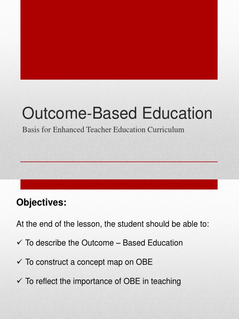 Outcome Based Education | PDF | Learning | Teachers