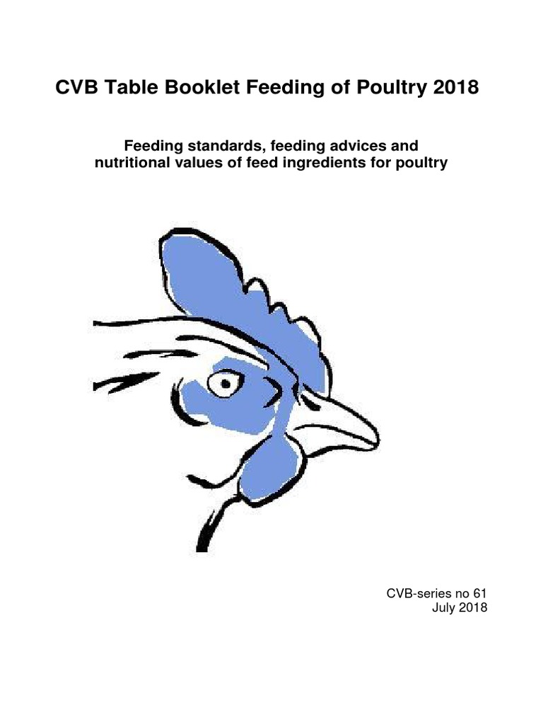 CVB Table Booklet Feeding of Poultry 2018 | PDF | Broiler | Methionine