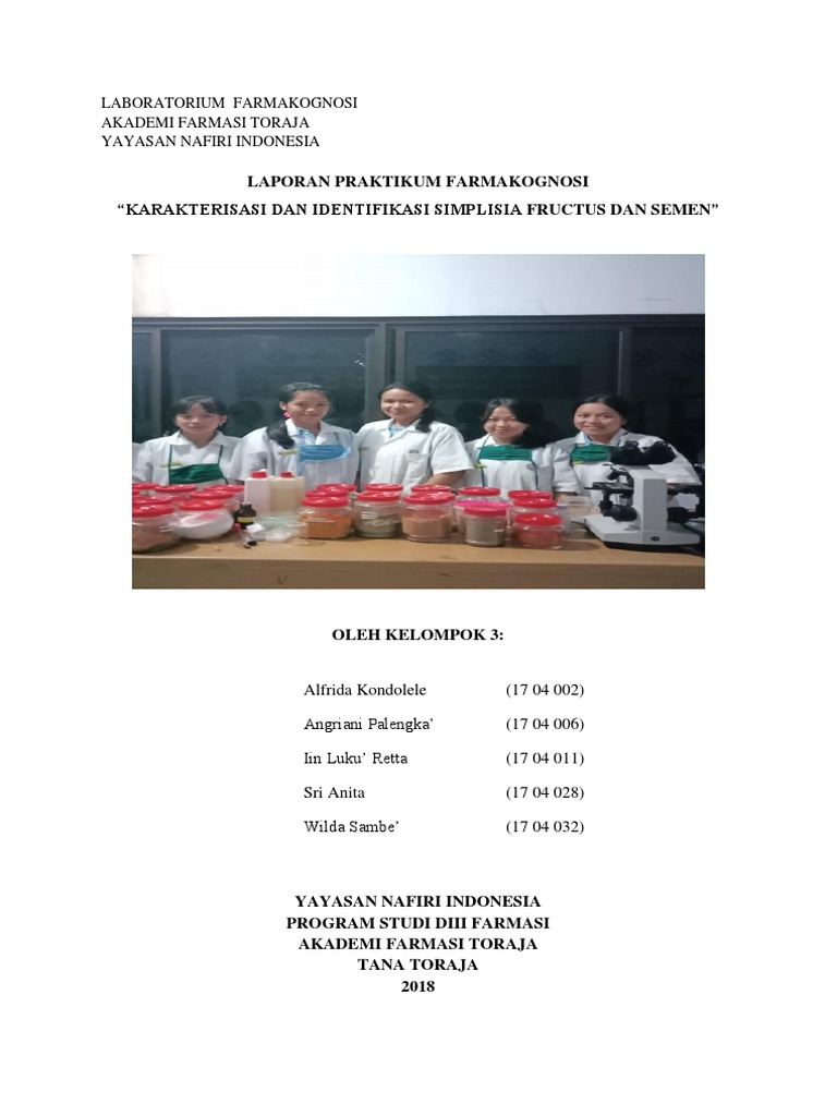 Laporan Karakterisasi Simplisia Fructus Dan Semen | PDF