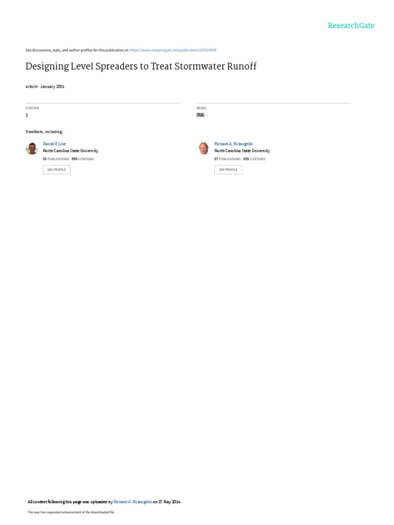 Level Spreader | PDF | Riparian Zone | Surface Runoff