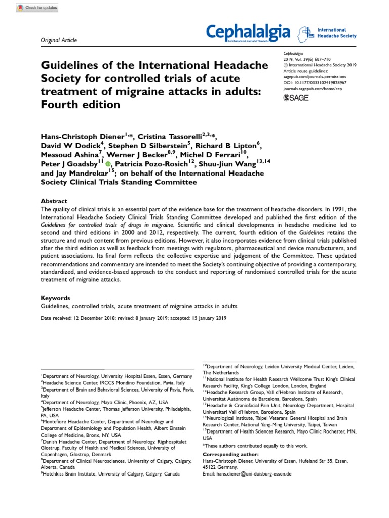 Cephalgia | PDF | Migraine | Clinical Trial