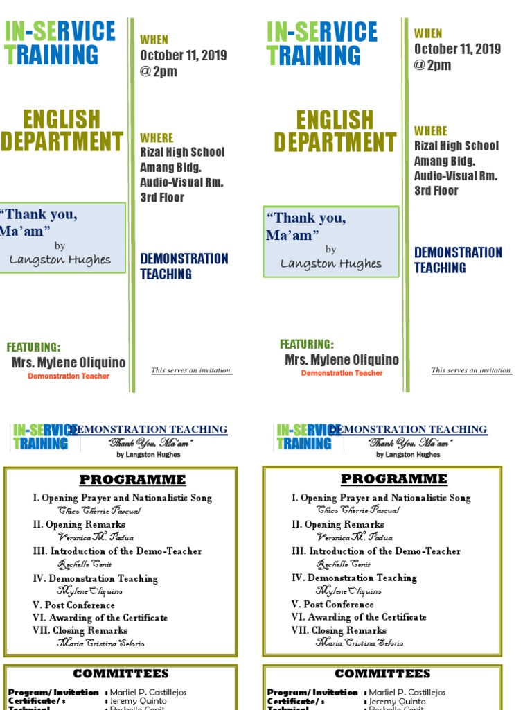 Invitation Demo Teaching Mam Mylene | PDF