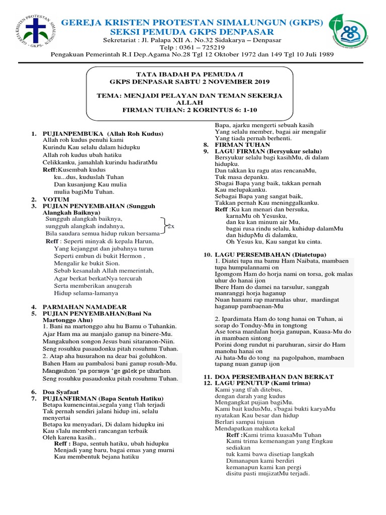 Contoh Ibadah Pa | PDF | Agama & Spiritualitas