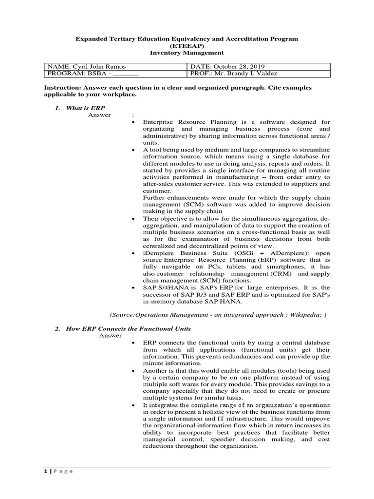 Coursework Inventory Management | PDF | Enterprise Resource Planning ...
