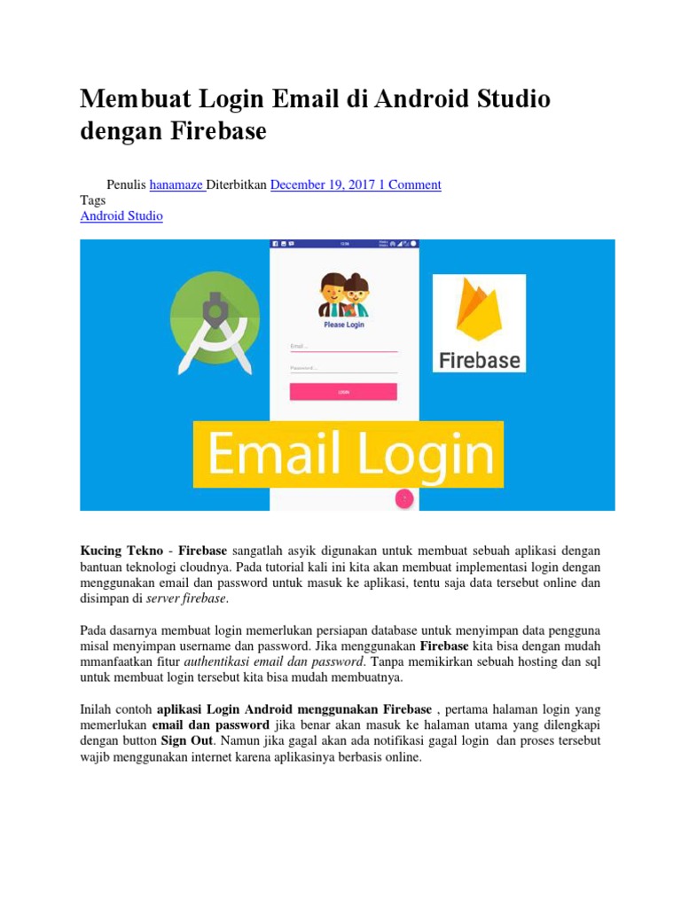 Login Email dengan Firebase di Android | PDF