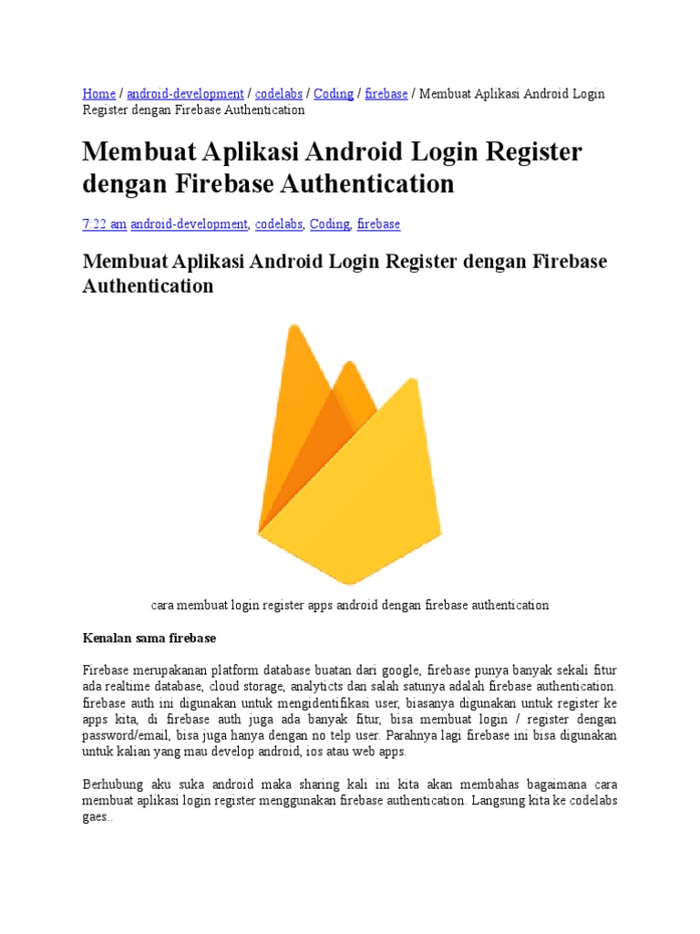 Home Aplikasi Android Login Dan Register Dengan Firebase Authentication Firebase | PDF | Bisnis