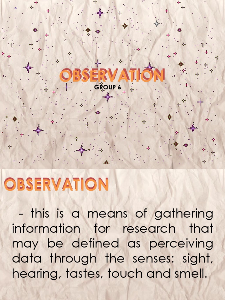 Types of Observations | PDF | Observation | Social Group