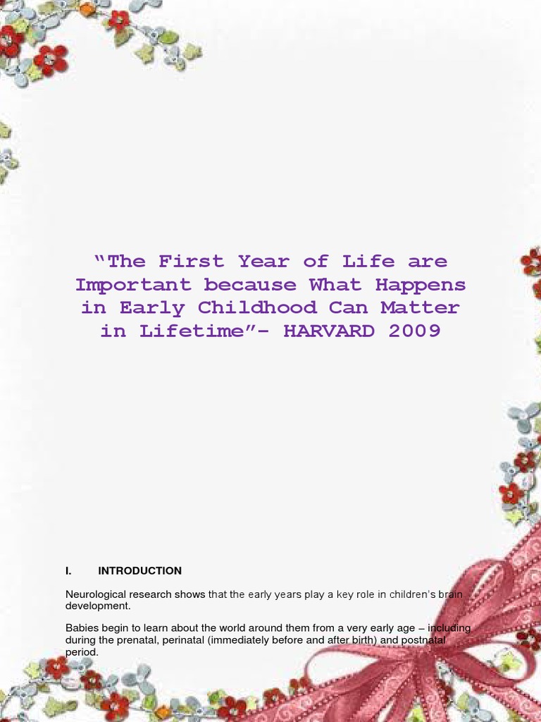 The First Year of Life Are Important Because What Happens in Early ...