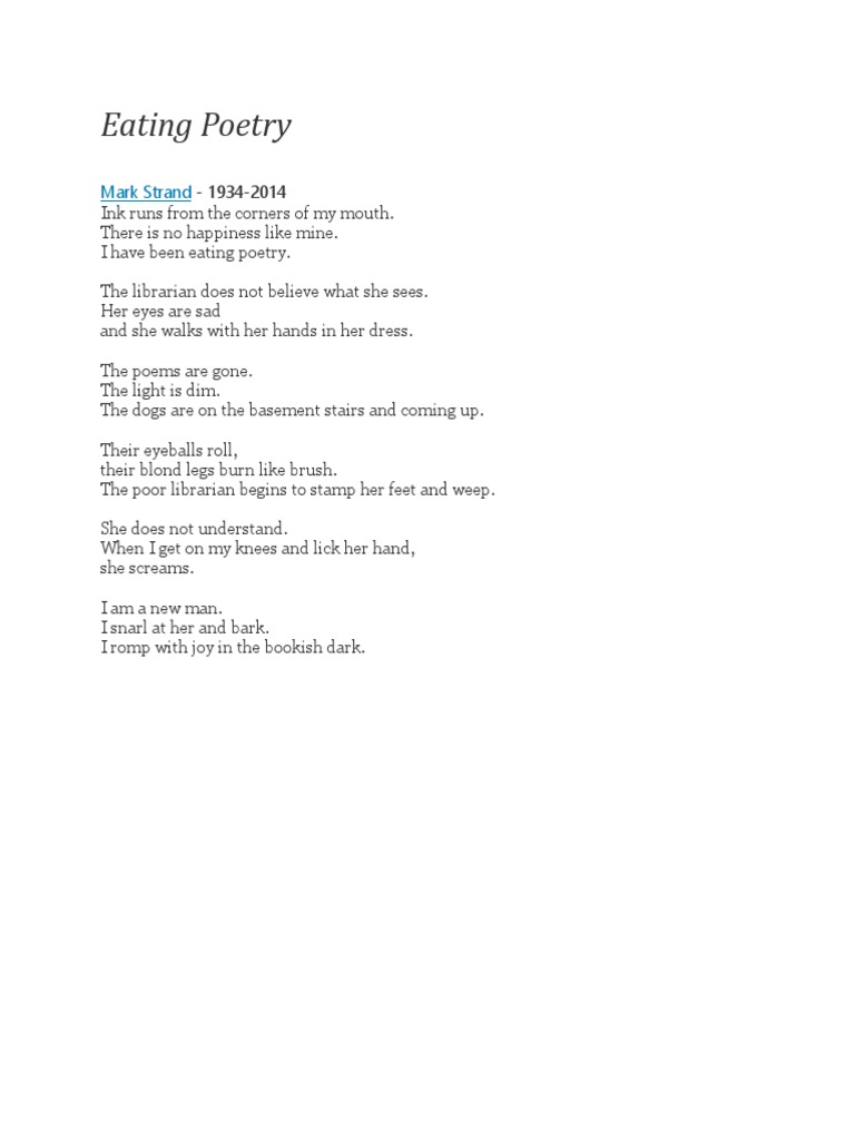 Eating Poetry