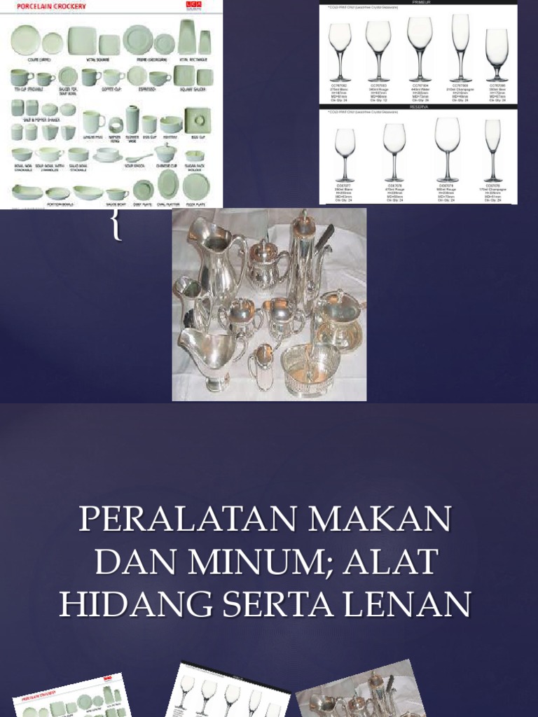 Alat Hidang dan Fungsinya dalam Tata Meja | PDF | Memasak, Makanan ...