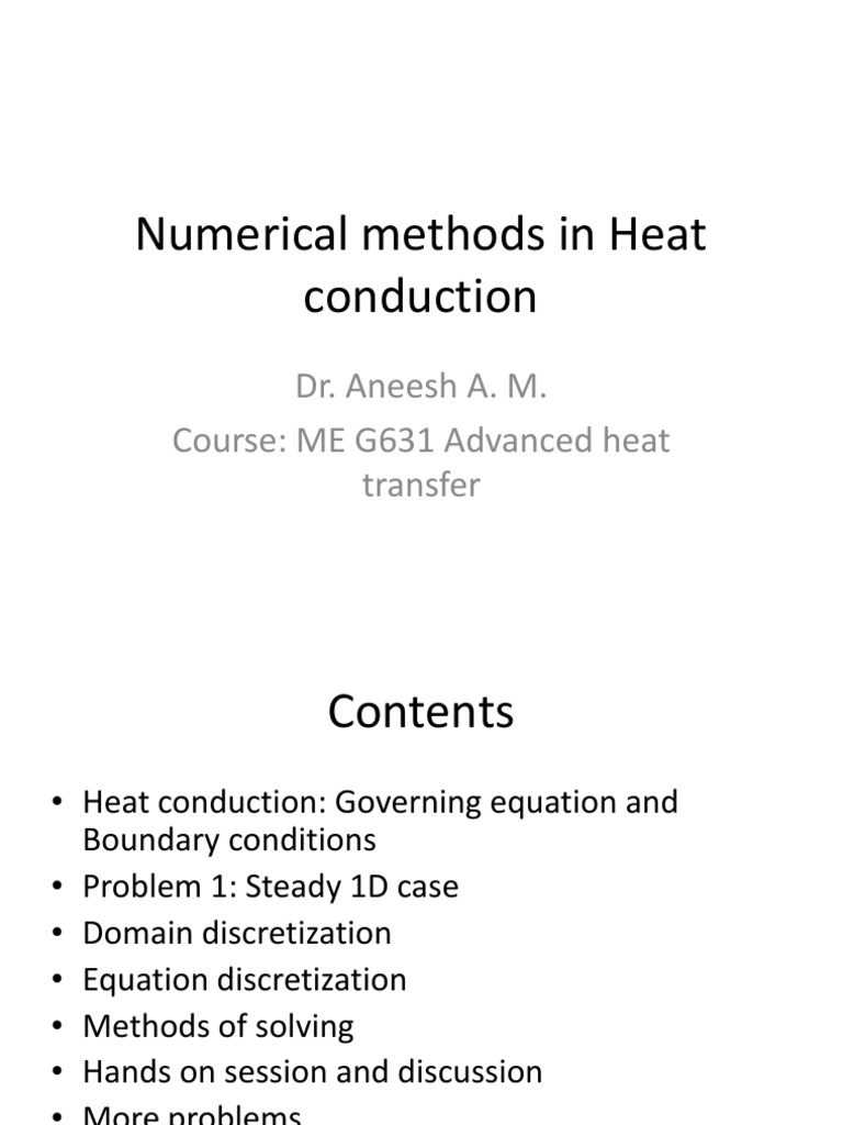 Numerical Methods in Heat Conduction | PDF