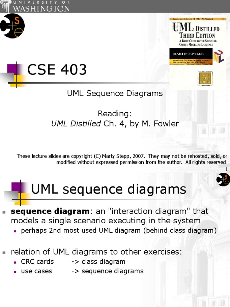 UML Sequence Diagrams Reading:: UML Distilled Ch. 4, by M. Fowler | PDF | Control Flow | Use Case