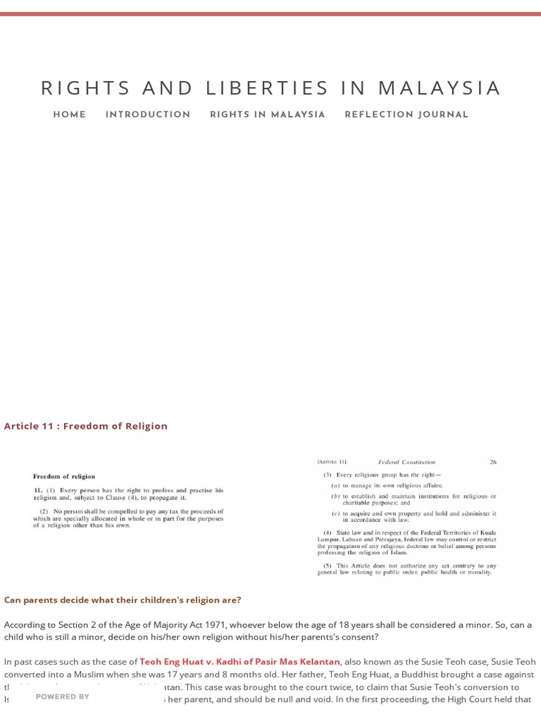 Article 11 - Rights and Liberties in Malaysia | PDF | Freedom Of ...