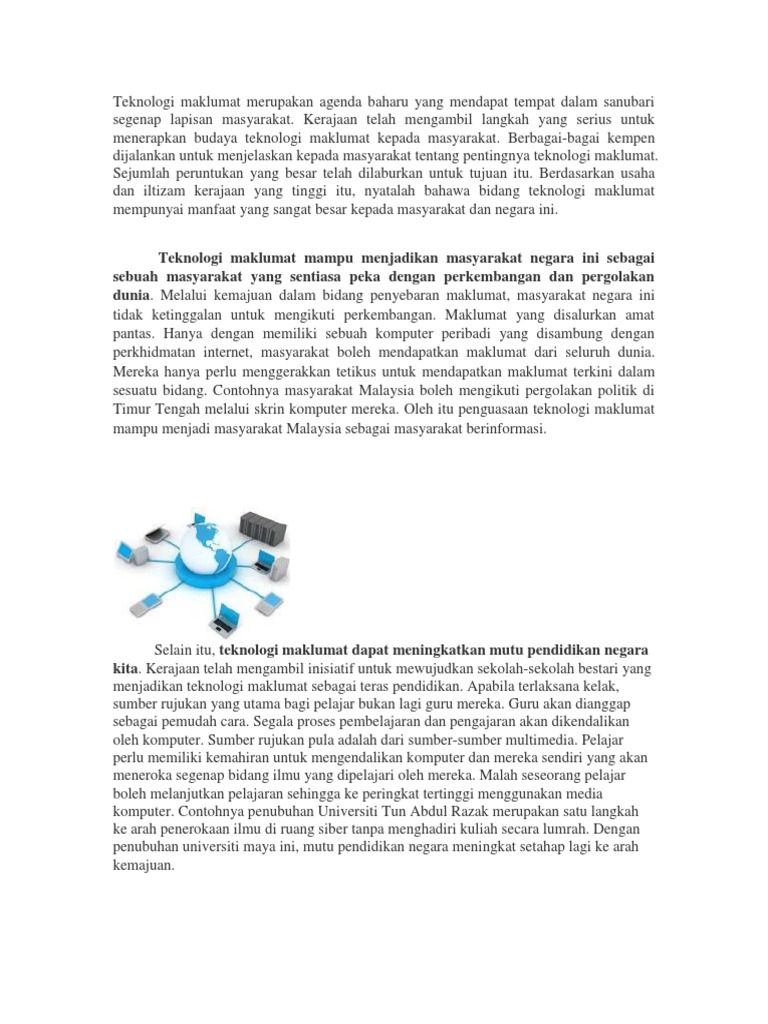 Manfaat Teknologi Maklumat | PDF