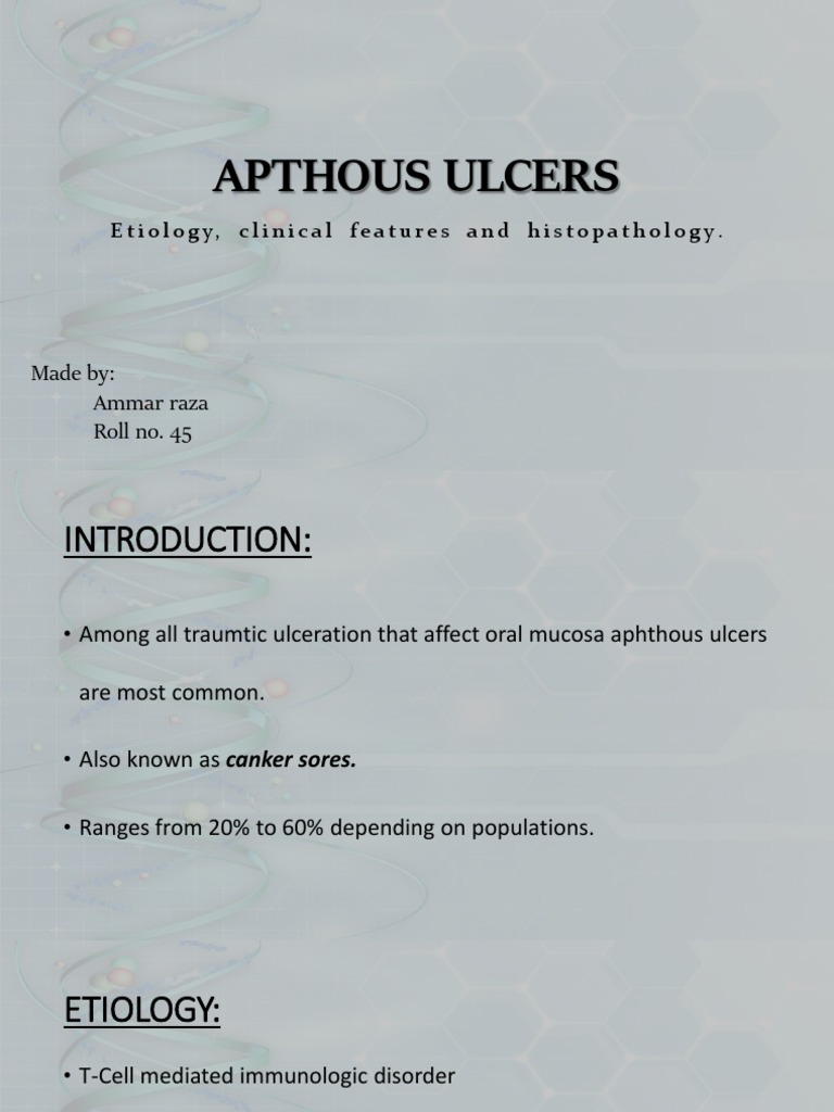 Types and Features of Aphthous Ulcers | PDF | Science & Mathematics