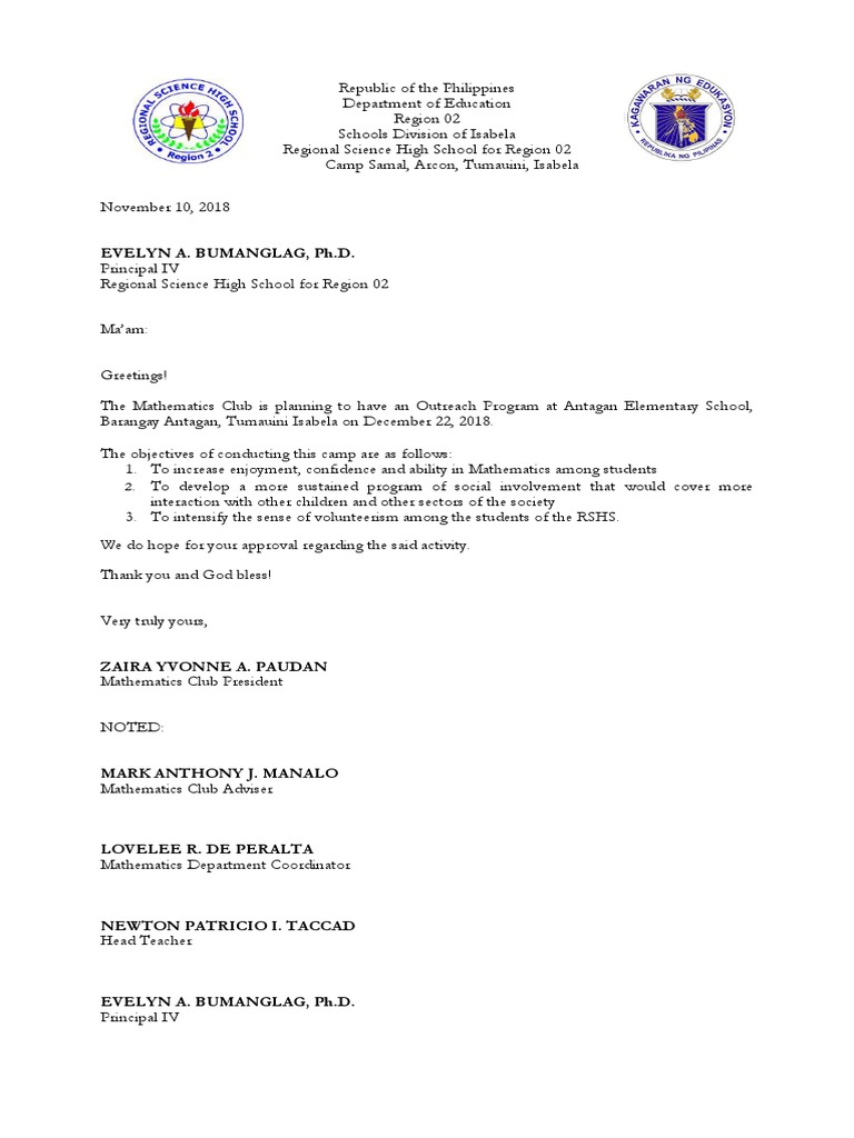 Outreach Program Proposal | PDF | Teaching Mathematics | Behavior ...