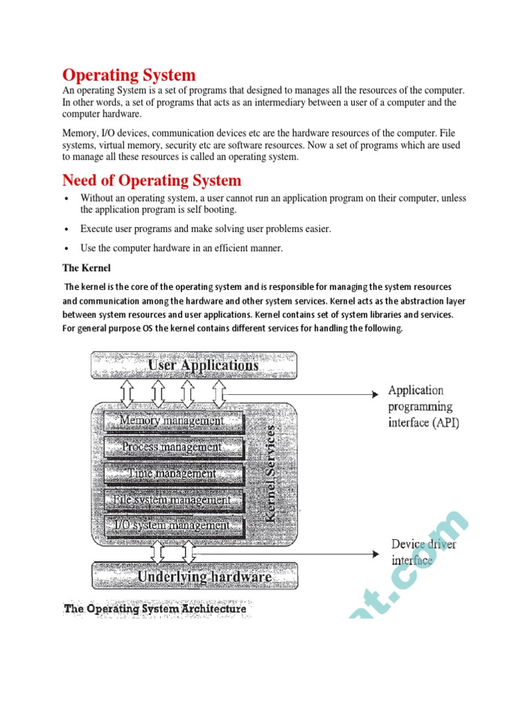 Need of Operating System | PDF
