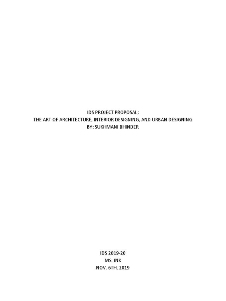 Ids Project Proposal | PDF | Design | Behavior Modification