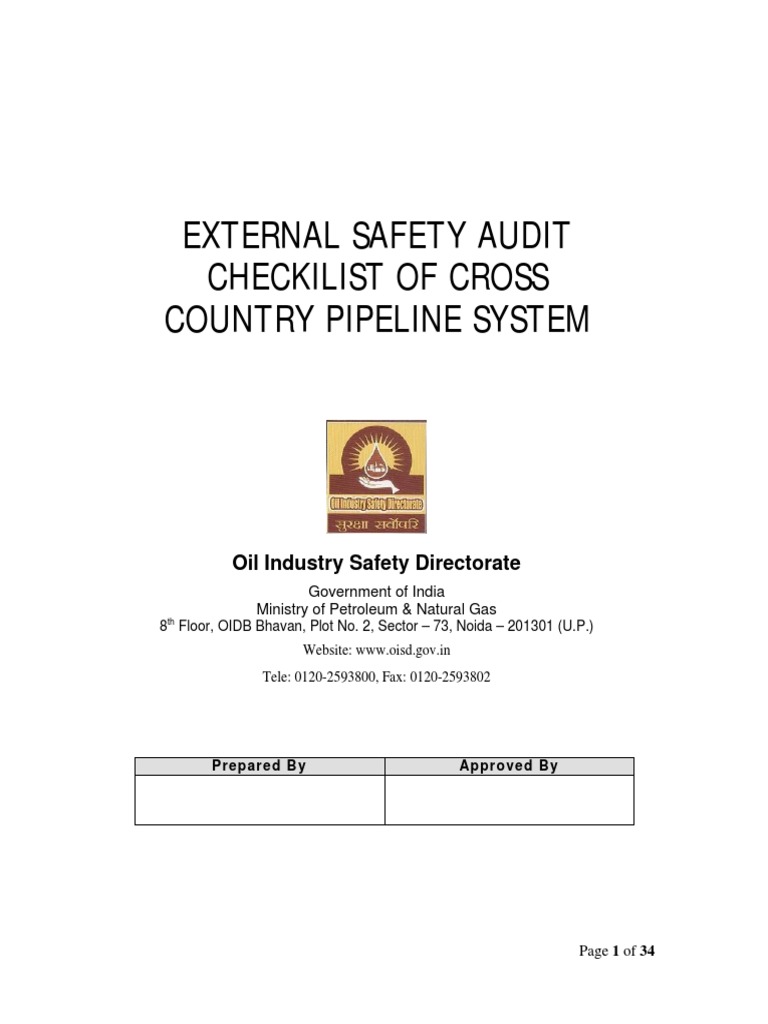 OISD Checklist PDF | PDF | Pipeline Transport | Fire Safety