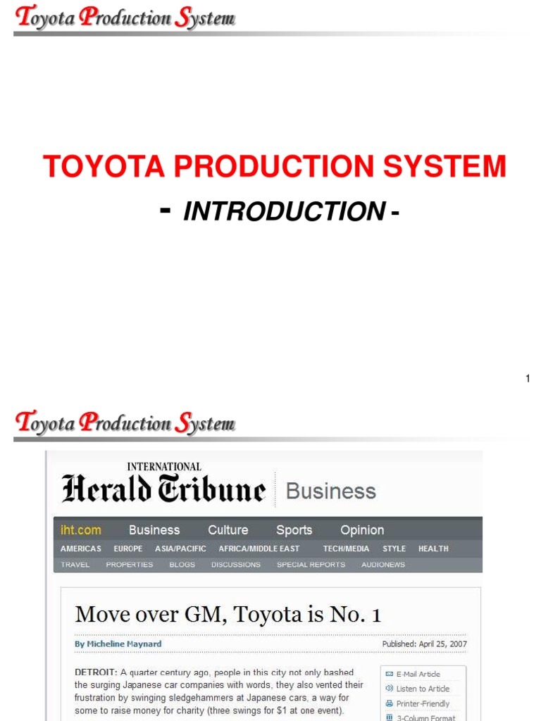 Basic of Toyota Production System | Operations Management | Lean ...