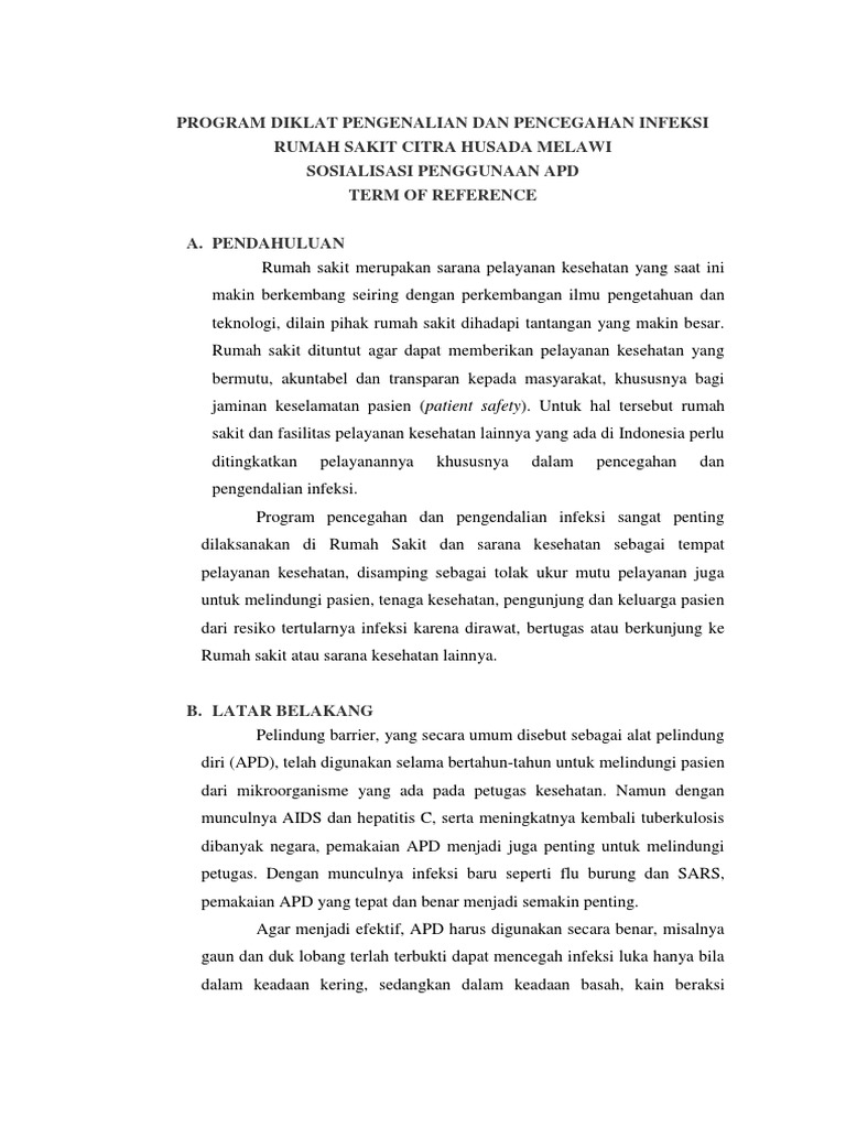 (TOR) Sosialisasi APD | PDF