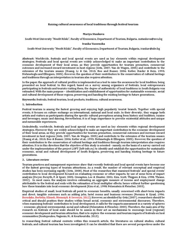 Raising Cultural Awareness of Local Trad | PDF | Tourism | Cultural ...