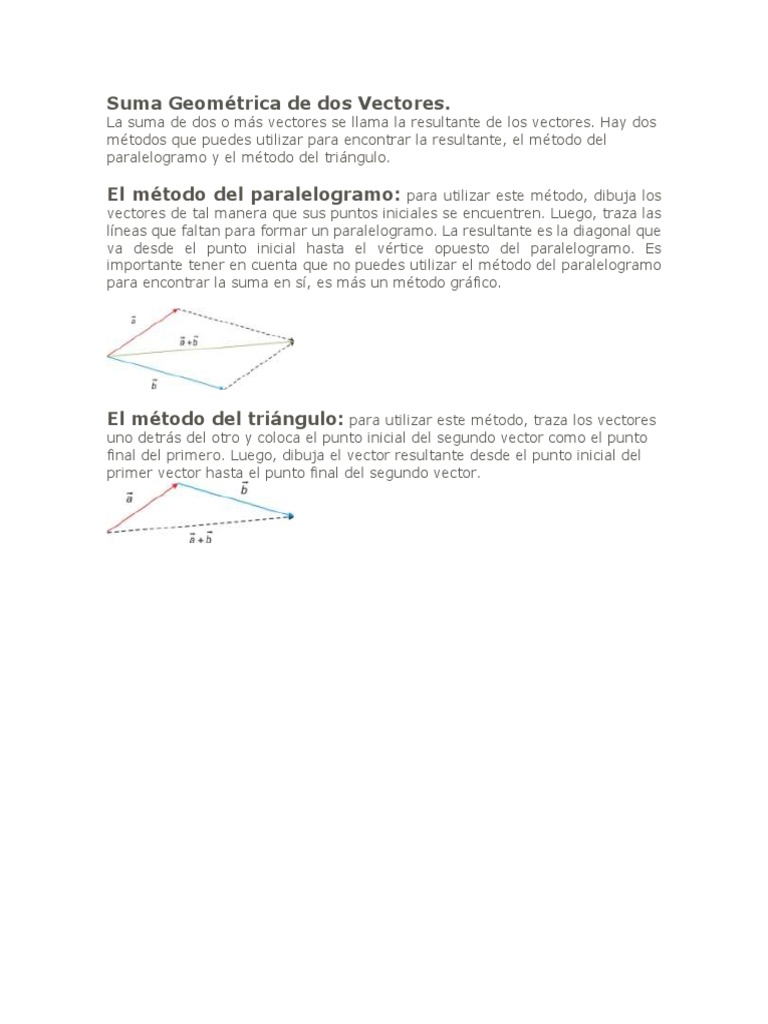 Suma Geométrica de Dos Vectores | PDF