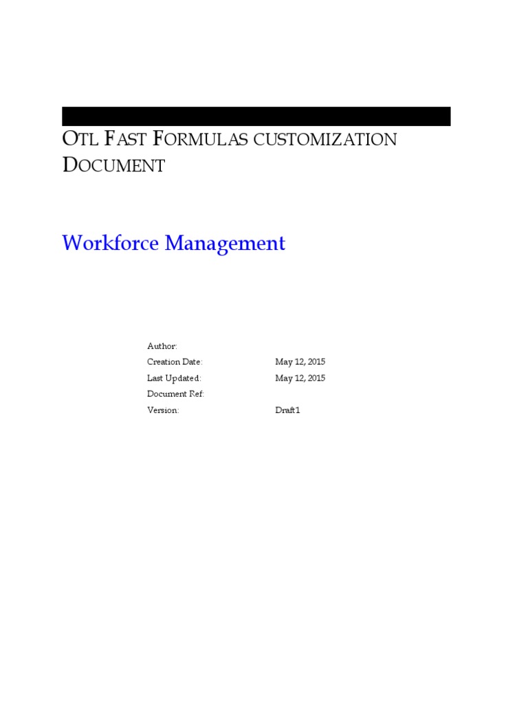 Fast Formula Customization Document | PDF | Document | Areas Of ...